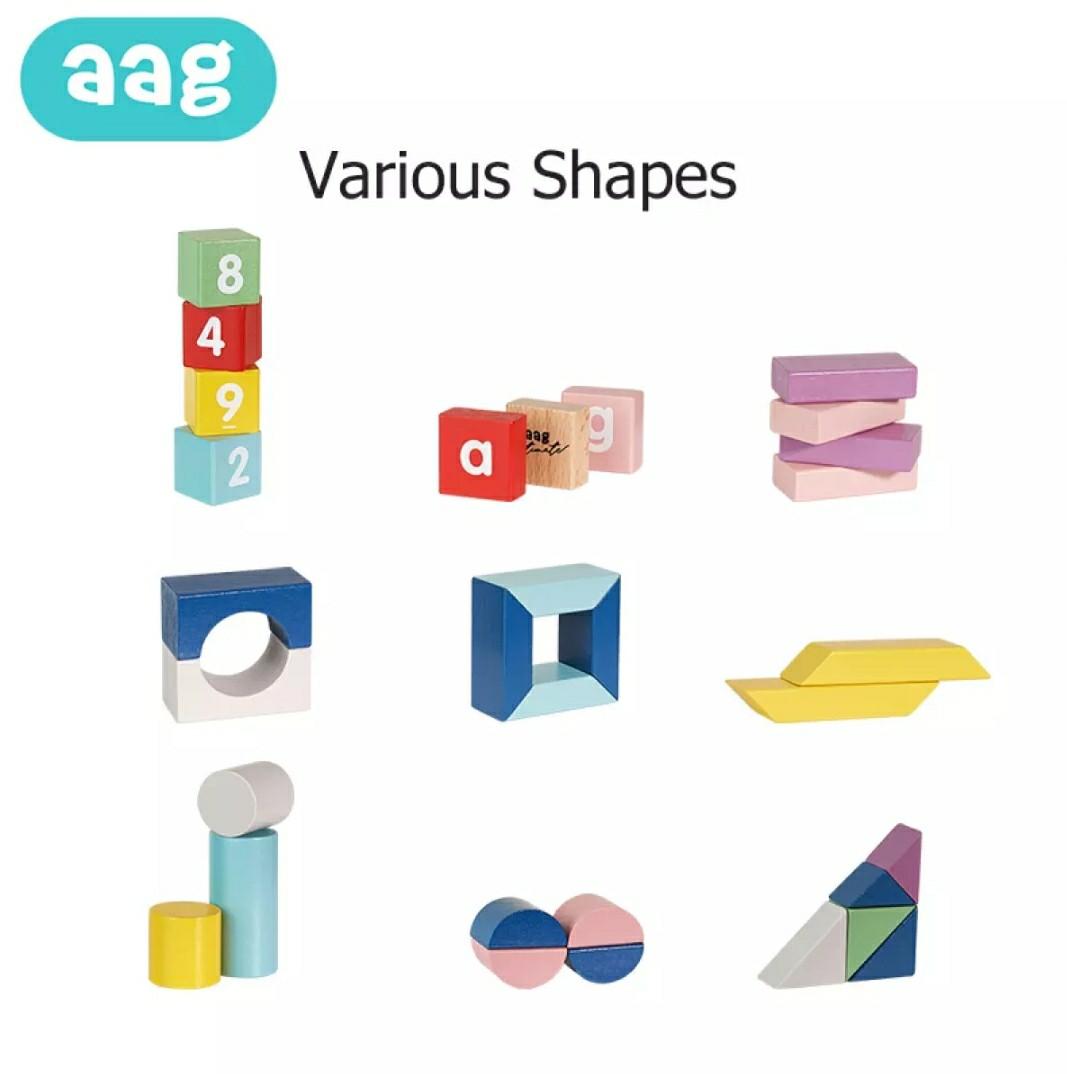 AAG wooden building blocks toys montessori, Hobbies & Toys, Toys ...