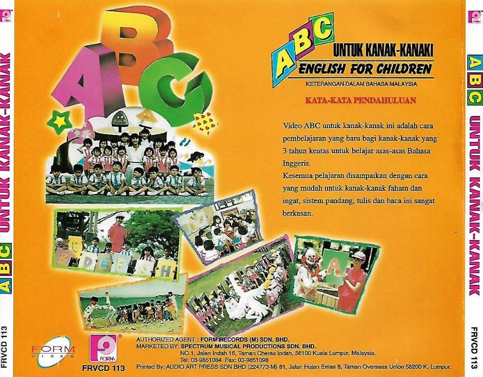 ABC English Untuk Kanak-kanak Vol.1 VCD English For Children Keterangan Dalam Bahasa Malaysia ...