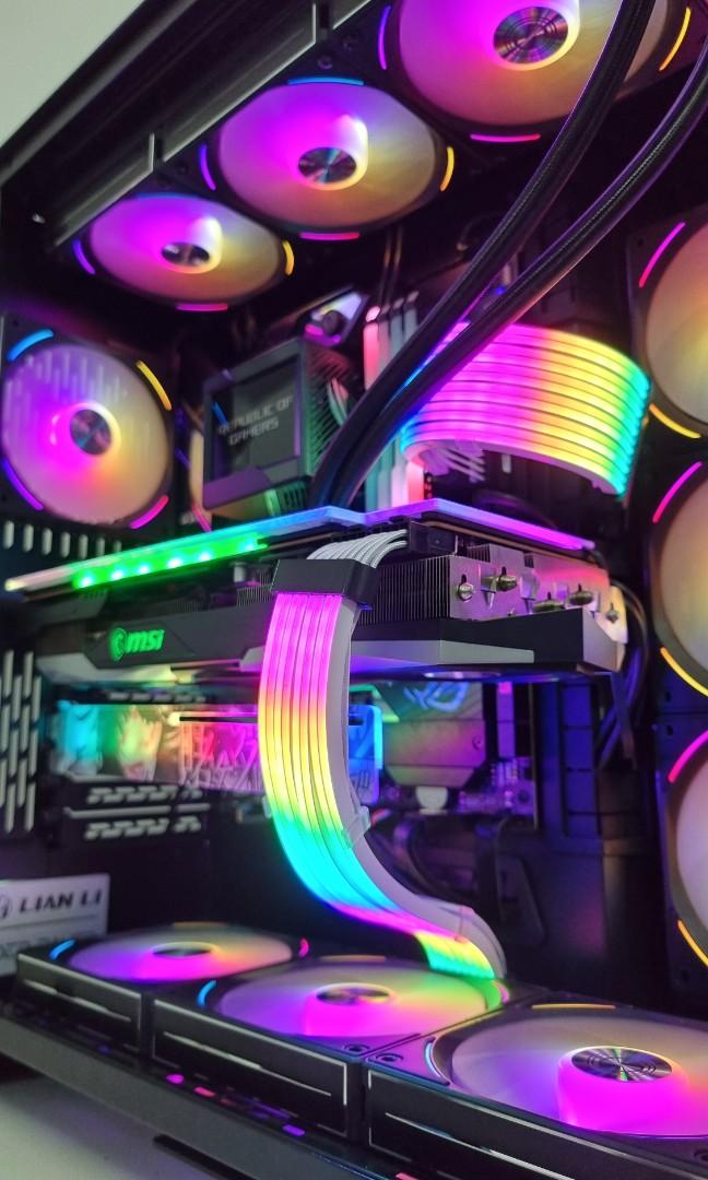 All RGB Lian Li O11 Dynamic Evo Unifan Strimer Custom PC Gaming PC High ...