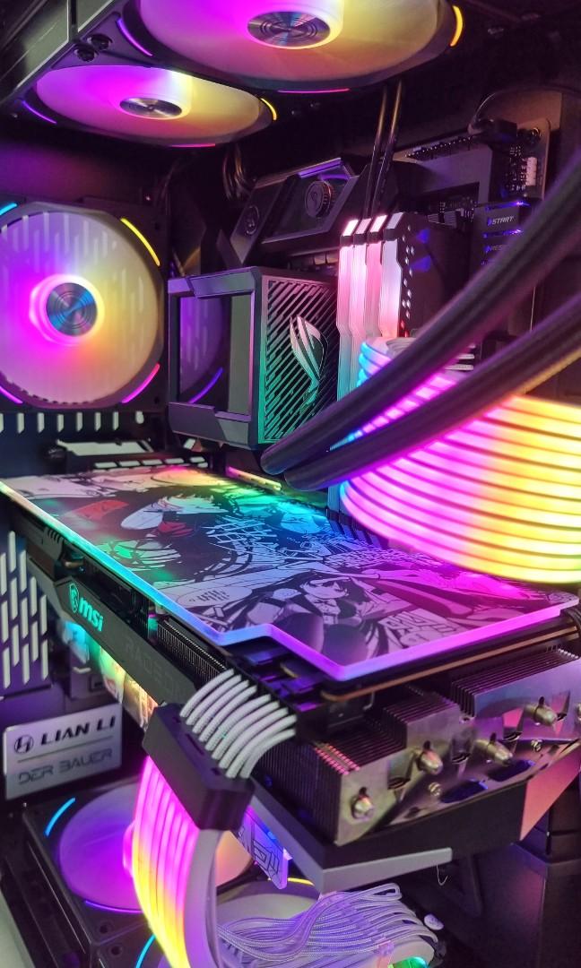 All RGB Lian Li O11 Dynamic Evo Unifan Strimer Custom PC Gaming PC High ...