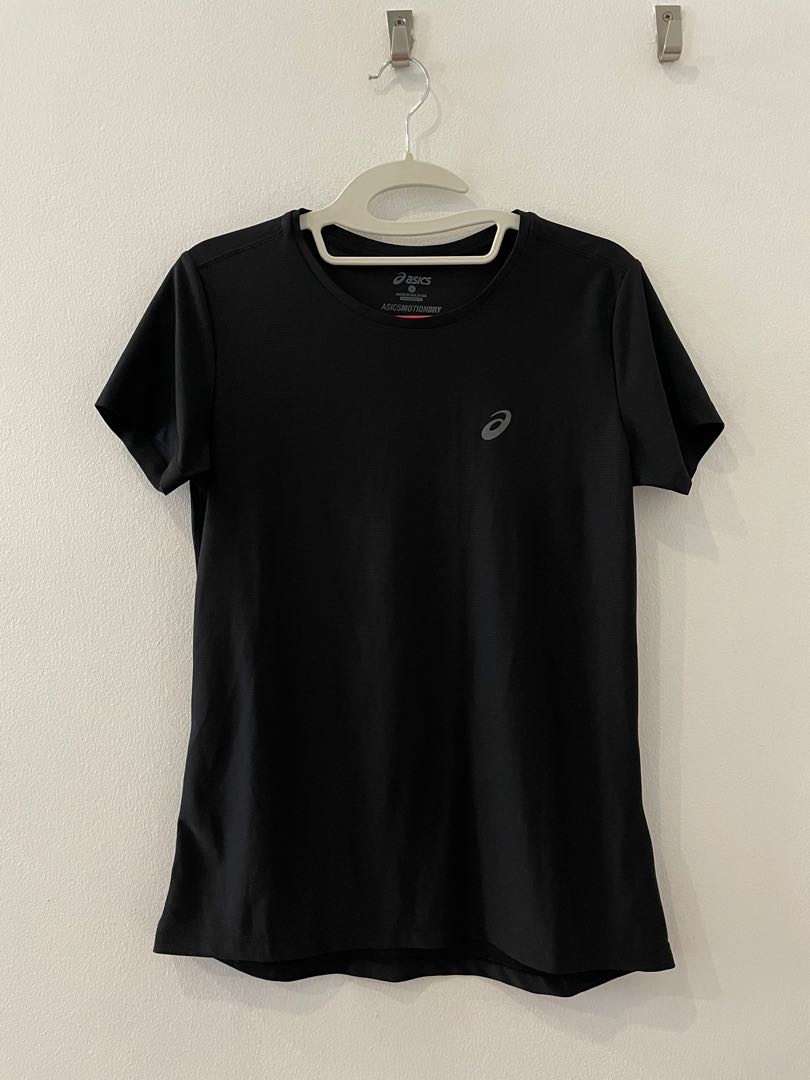 ASICS black running sports shirt dri fit, Women's Fashion, Activewear ...