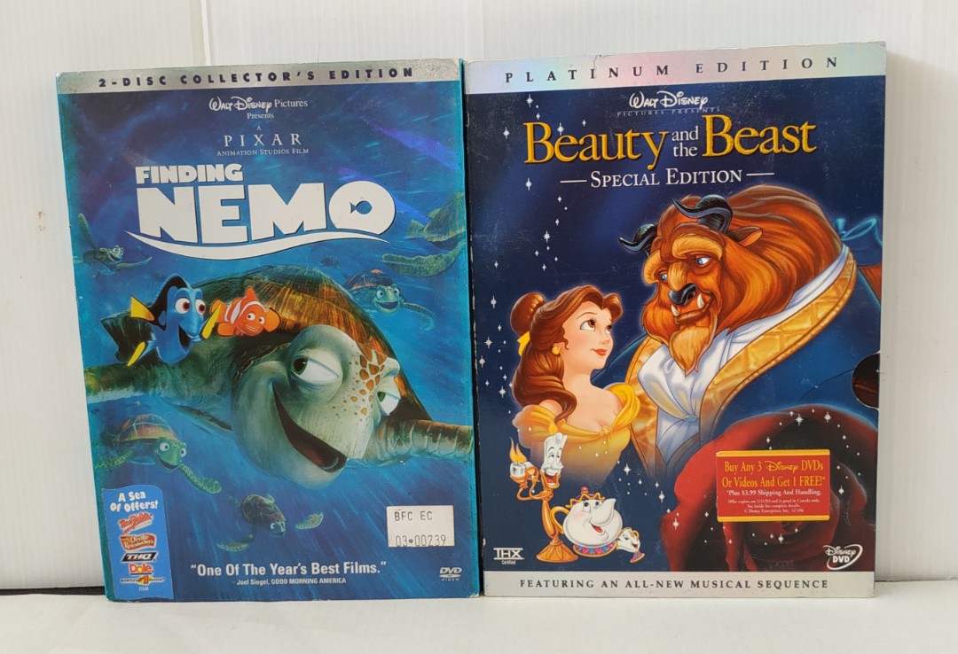 Beauty And The Beast & Finding Nemo 2DVDs (US Edition), Hobbies & Toys ...