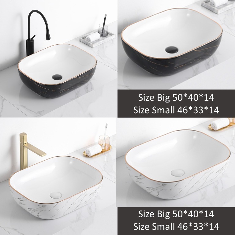 Black White Marble Design Basin / Table top Basin / Vanity Basin ...