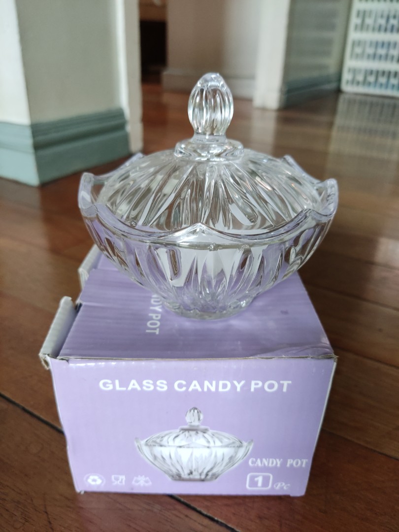 BRAND NEW! Glass Candy Pot, Furniture & Home Living, Kitchenware ...