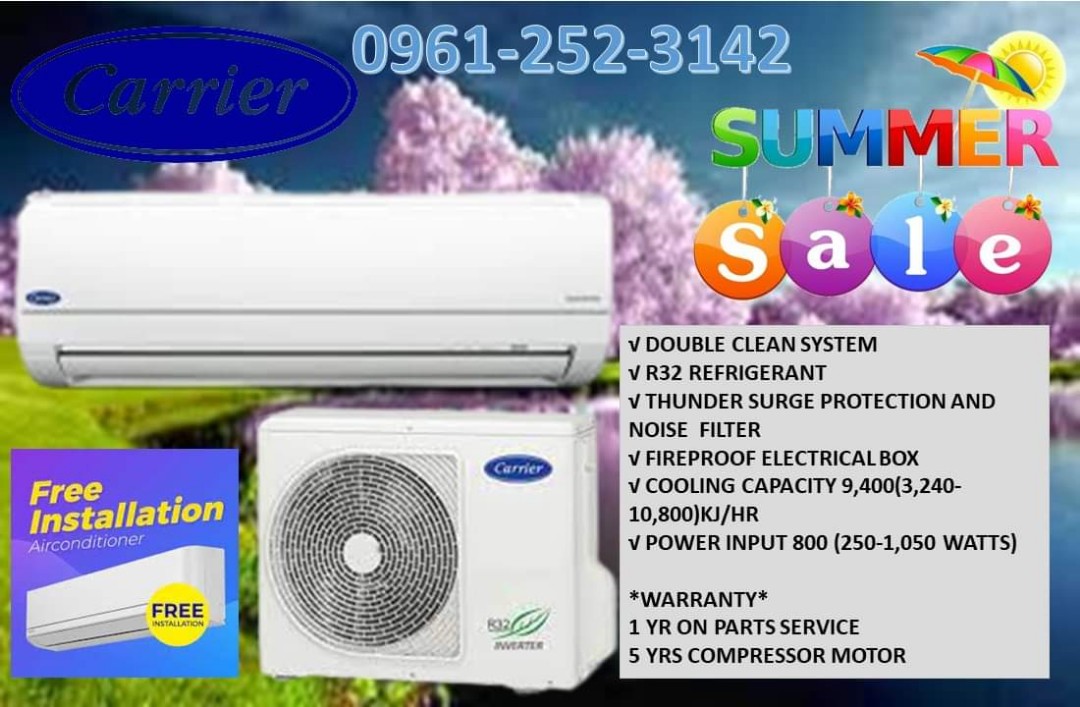 Carrier Alpha Inverter Split Type With Free Installation, TV & Home ...