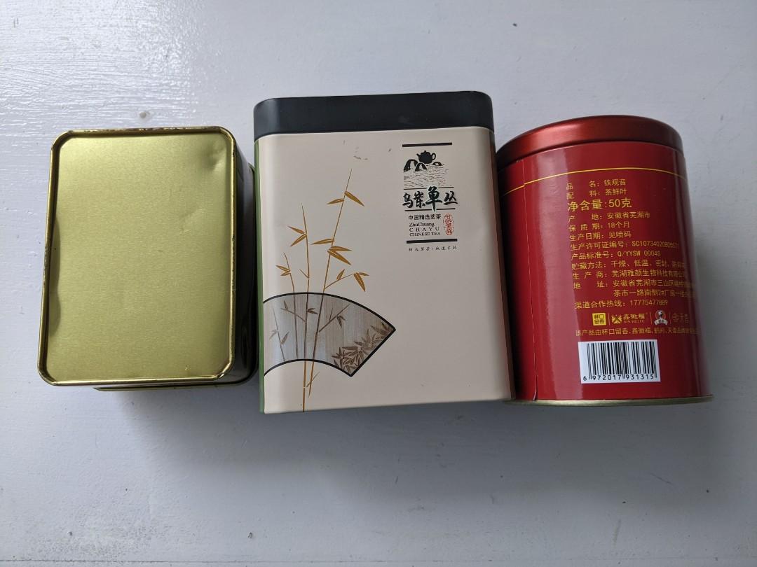Chinese tea tins empty, Furniture & Home Living, Kitchenware ...