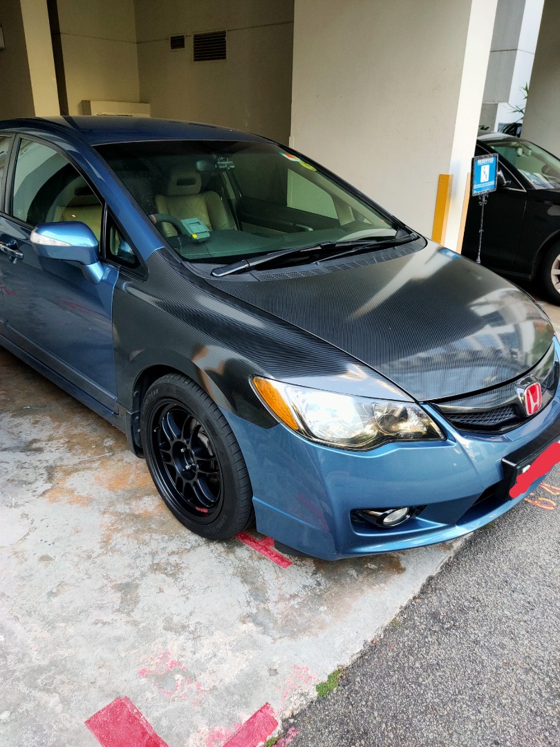 Cf look honda Civic stock bonnet carbon fibre look wrap fd1 fd2 fd3 fd4, Car Accessories ...