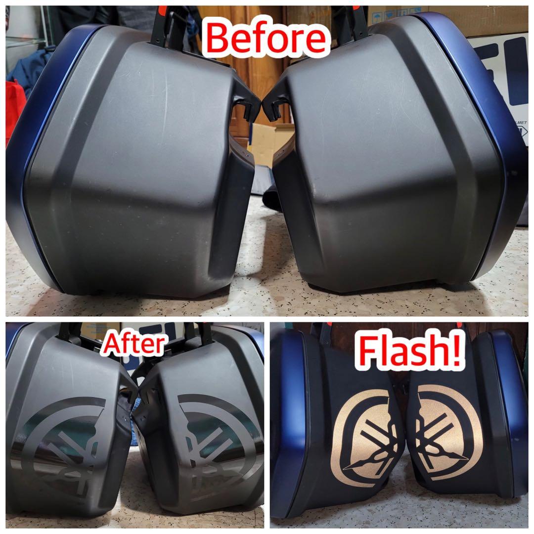 Customised 3M reflective Tracer FJR Yamaha pannier box Yamaha decal ...