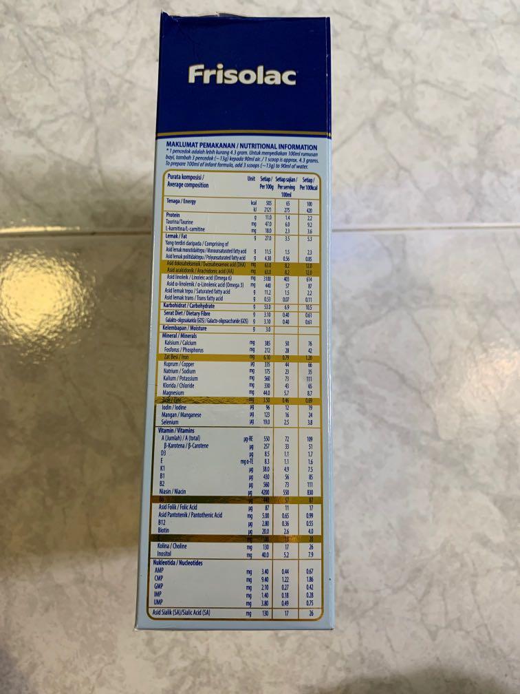 Frisolac Step 1 600g Formula Milk powder Baby bought in Malaysia, made ...