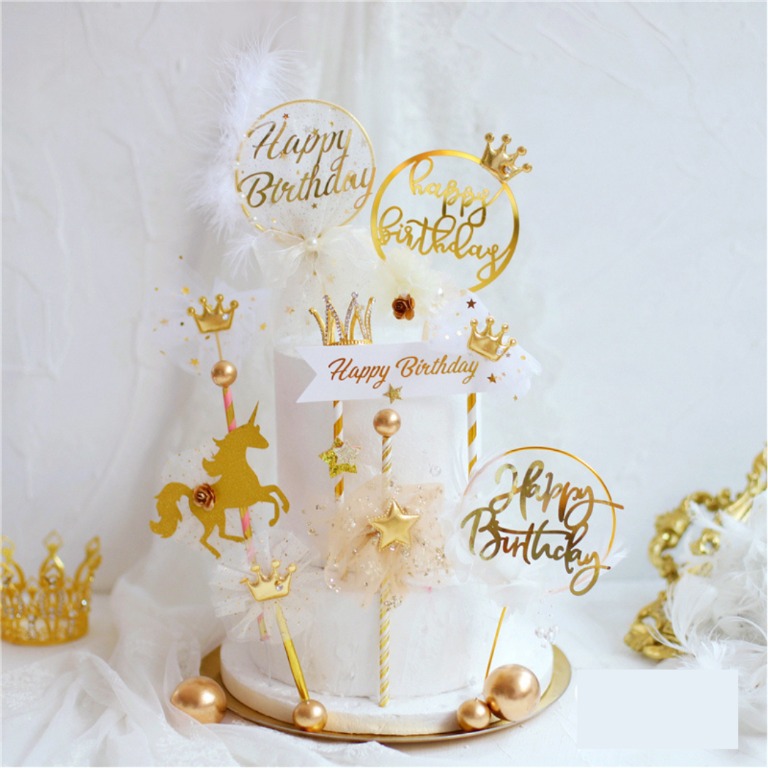 Gold Series Cake Topper | Birthday Cake Topper | Gold Color Cake Topper ...