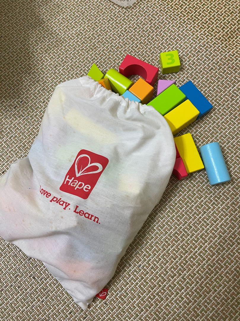 Hape count and spell blocks 80 pcs, Babies & Kids, Infant Playtime on ...