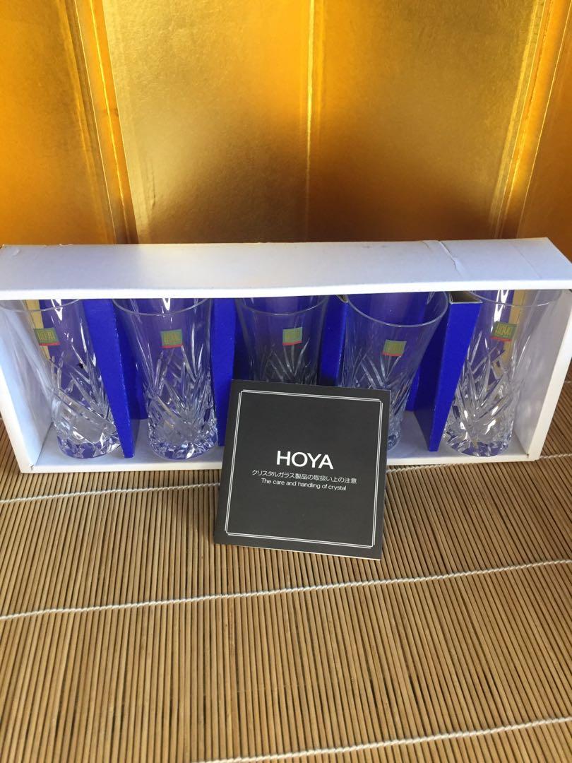 Hoya crystal shot glasses that comes with a box and care card ...