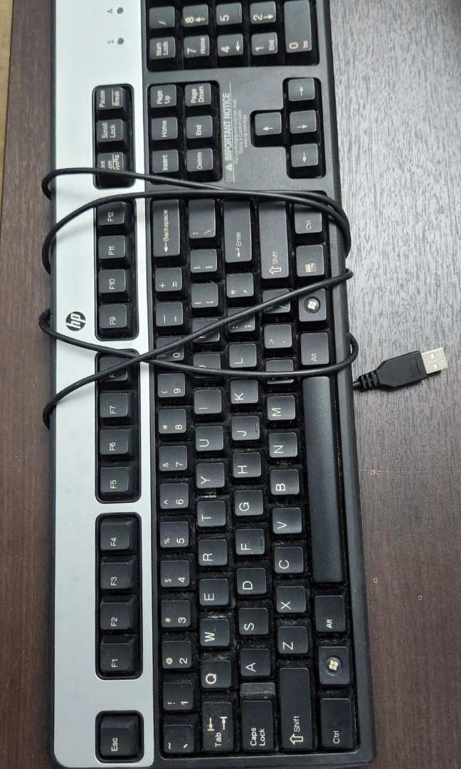 HP USB keyboard, Computers & Tech, Parts & Accessories, Computer ...