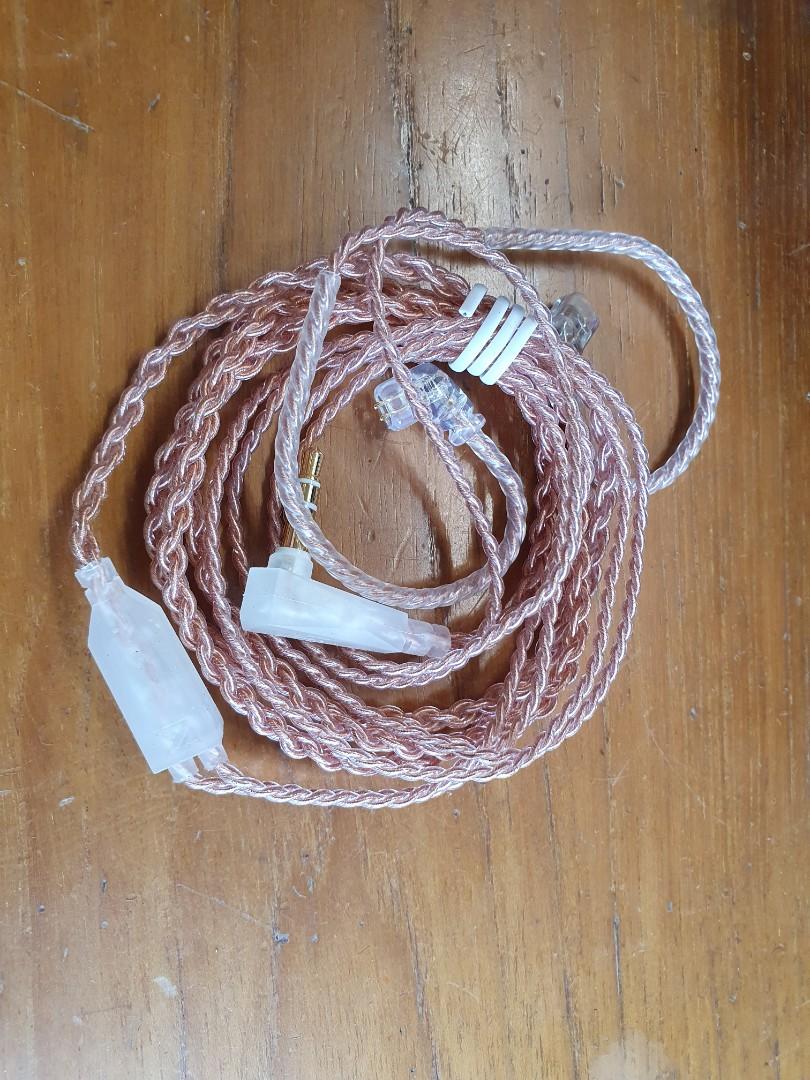 KZ IEM braided cable (Type C/QDC/0.75mm) ) Pink, Audio, Earphones on ...