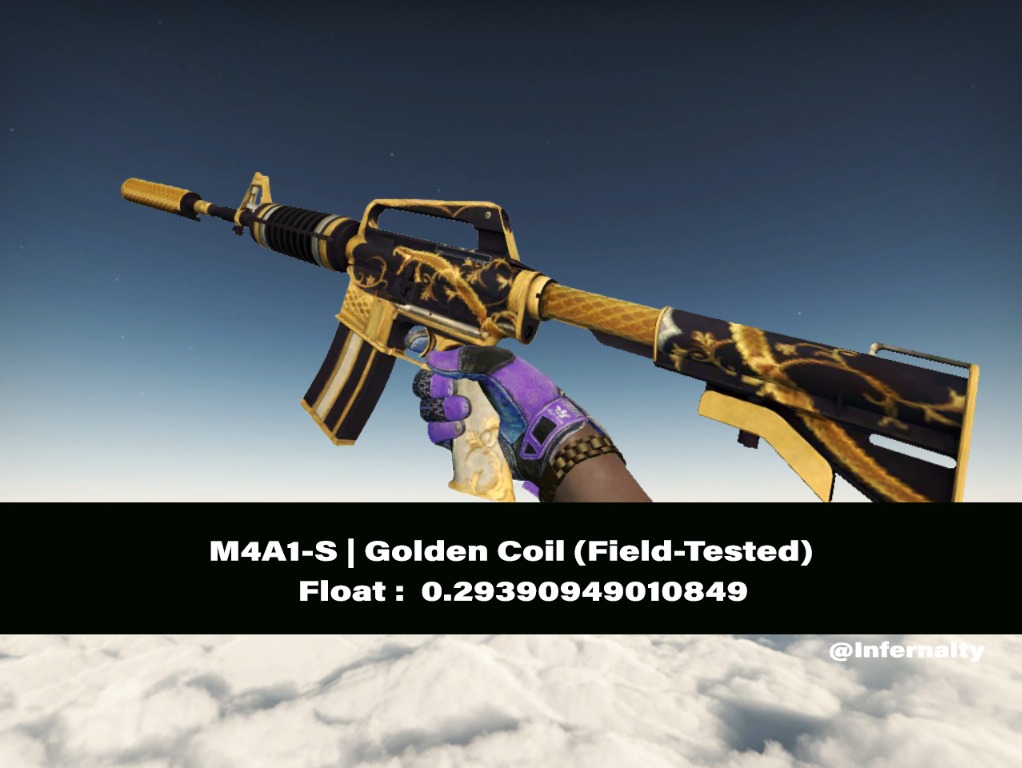 M4A1-S Golden Coil FT CSGO SKINS KNIVES, Video Gaming, Gaming ...