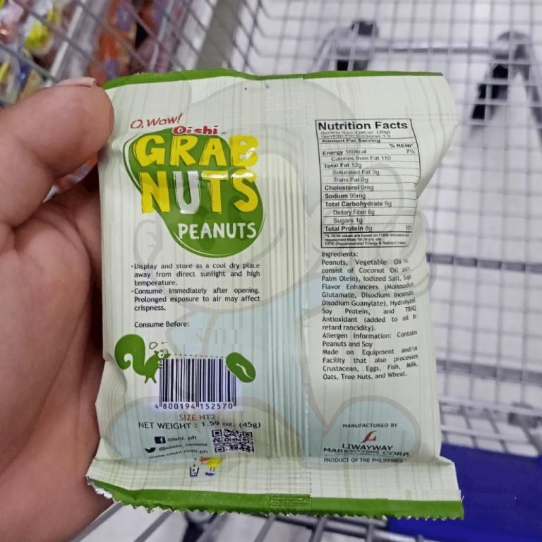 Oishi Grab Nuts Peanuts (10 x 45g), Food & Drinks, Packaged & Instant Food on Carousell