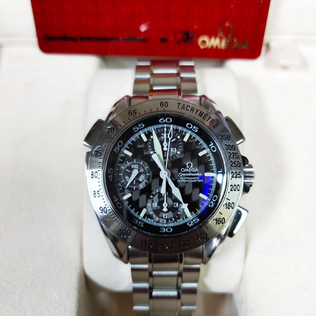 Omega 43mm Speedmaster Rattrapante Split Second Chronograph Watch ...