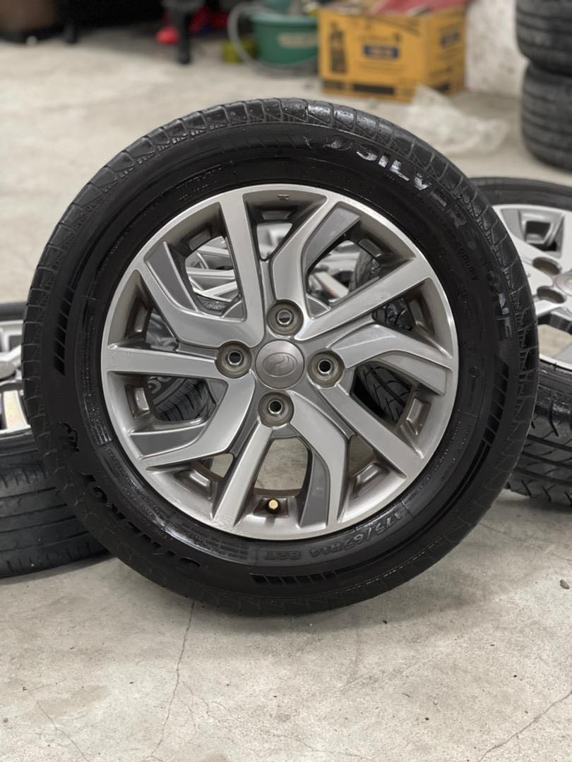 Original 14 inch sport rim Axia tyre 70%, Auto Accessories on Carousell