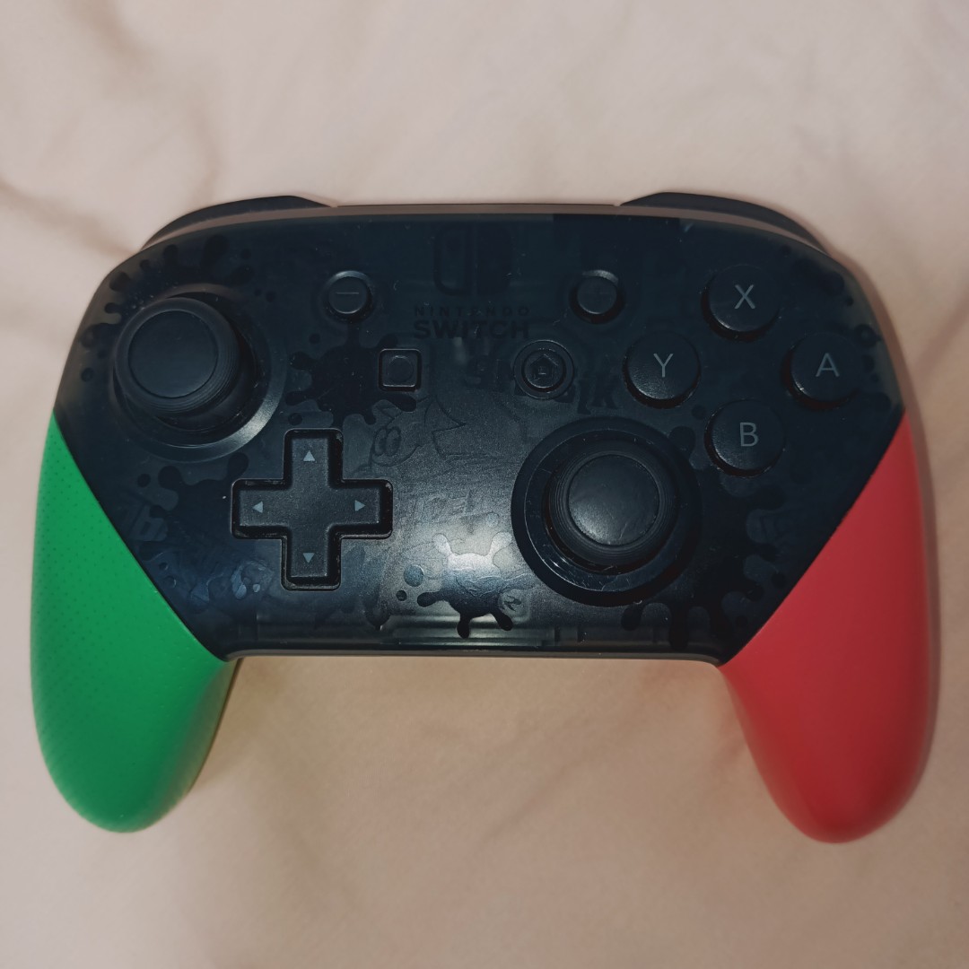 Original Nintendo pro wireless controller Splatoon edition, Video ...