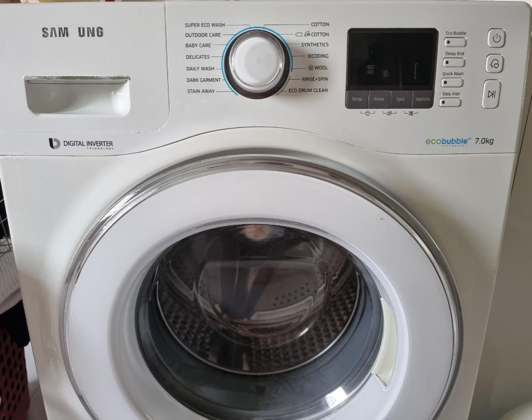 SAMSUNG washing machine eco bubble 7.0kg, TV & Home Appliances, Washing ...