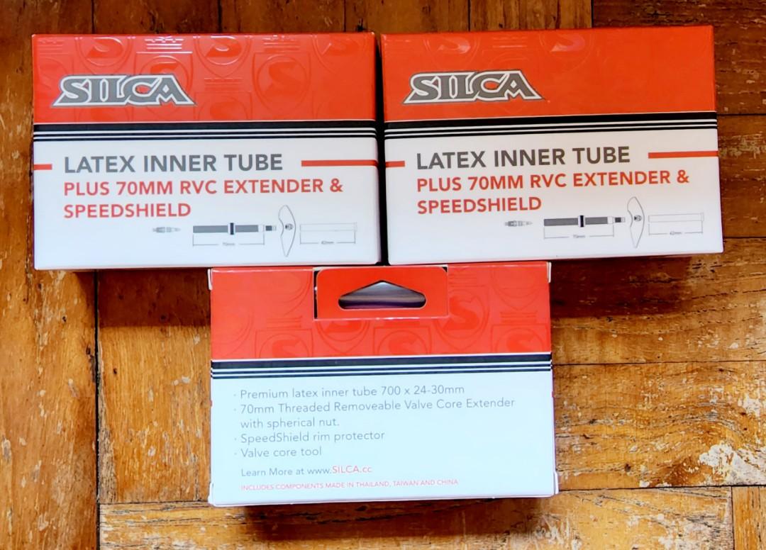 Silca Latex Inner Tube (Plus 70mm RVC Extender & Speedshield), Sports ...