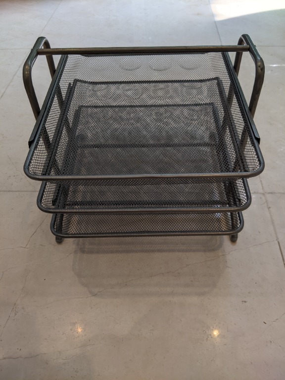 Storage rack table document stationery organiser metal trays, Furniture ...