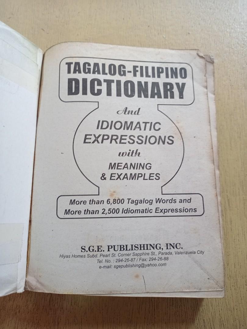 Tagalog-Filipino Dictionary and Idiomatic Expressions, Hobbies & Toys, Books & Magazines ...