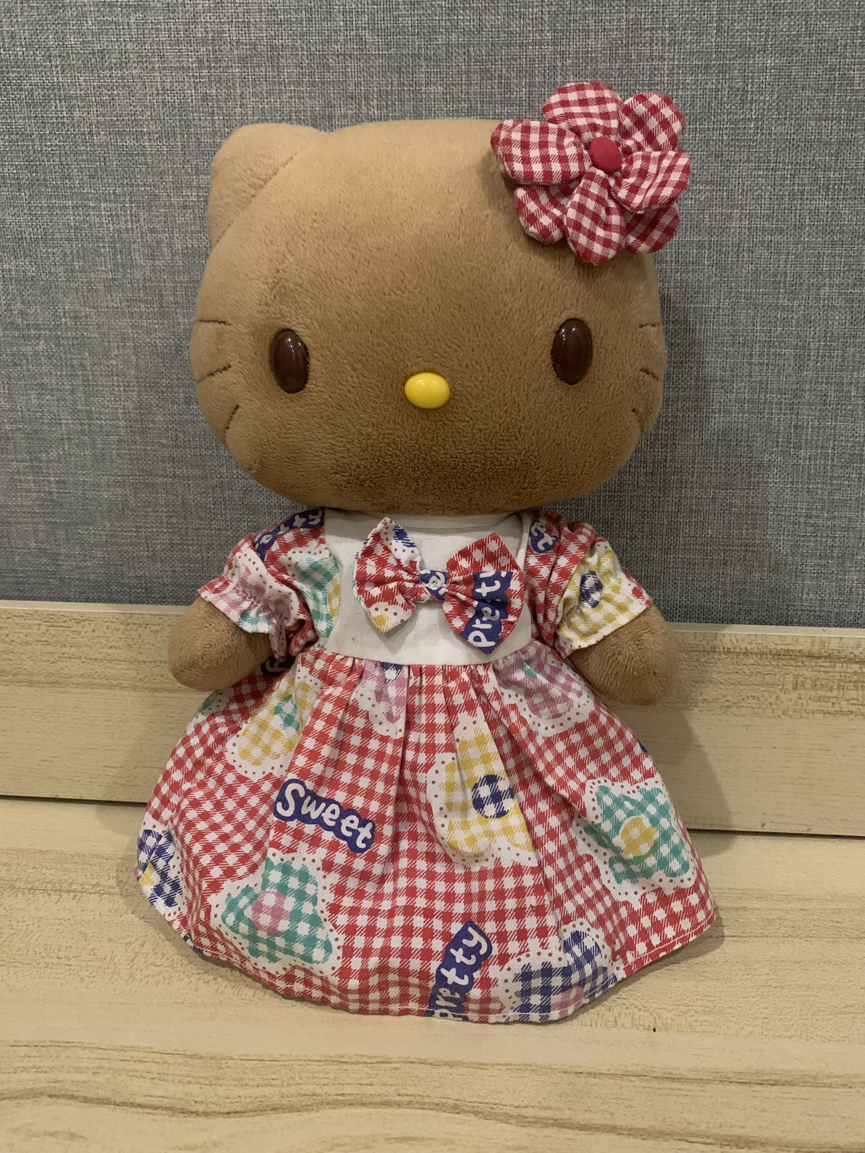 Tan Hello Kitty Plush in Pretty Sweet Gingham Picnic Dress with Shorts ...