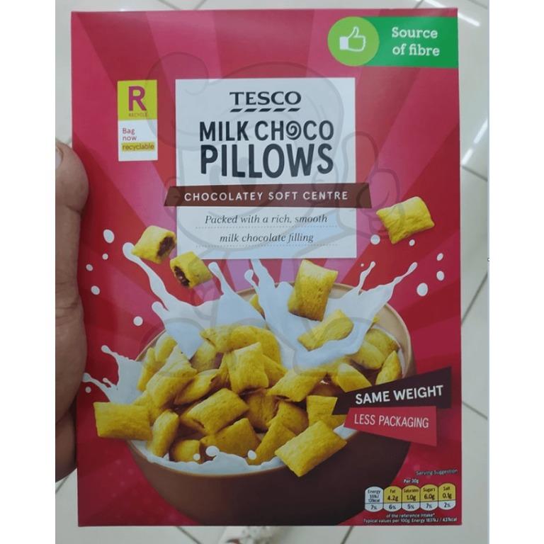 Tesco Pillows With Milk Chocolate Filling (2 x 375g), Food & Drinks ...