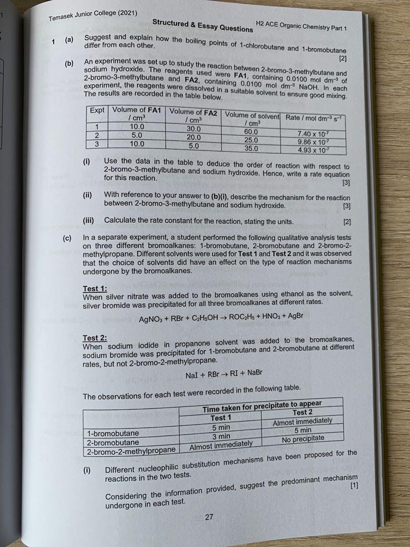 TJC GCE A Level Chemistry Assessment Books, Hobbies & Toys, Books ...