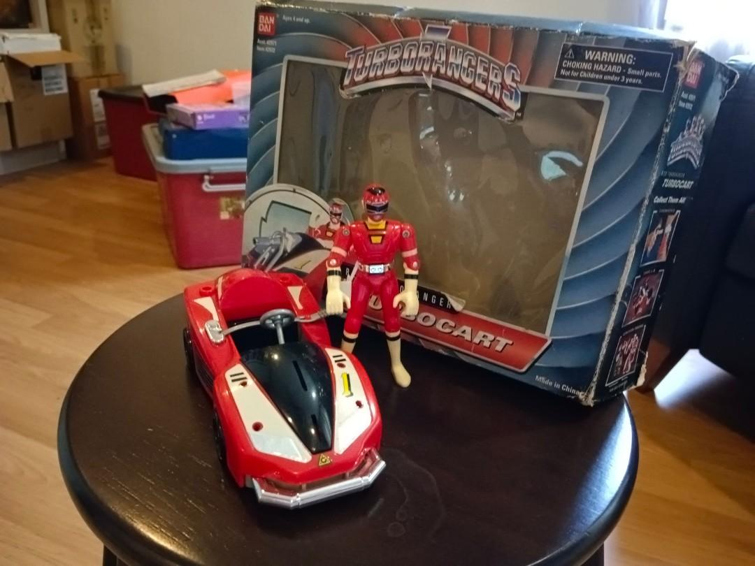 vintage 1997 Bandai Turboranger Red Turbocart with Red Ranger figure ...
