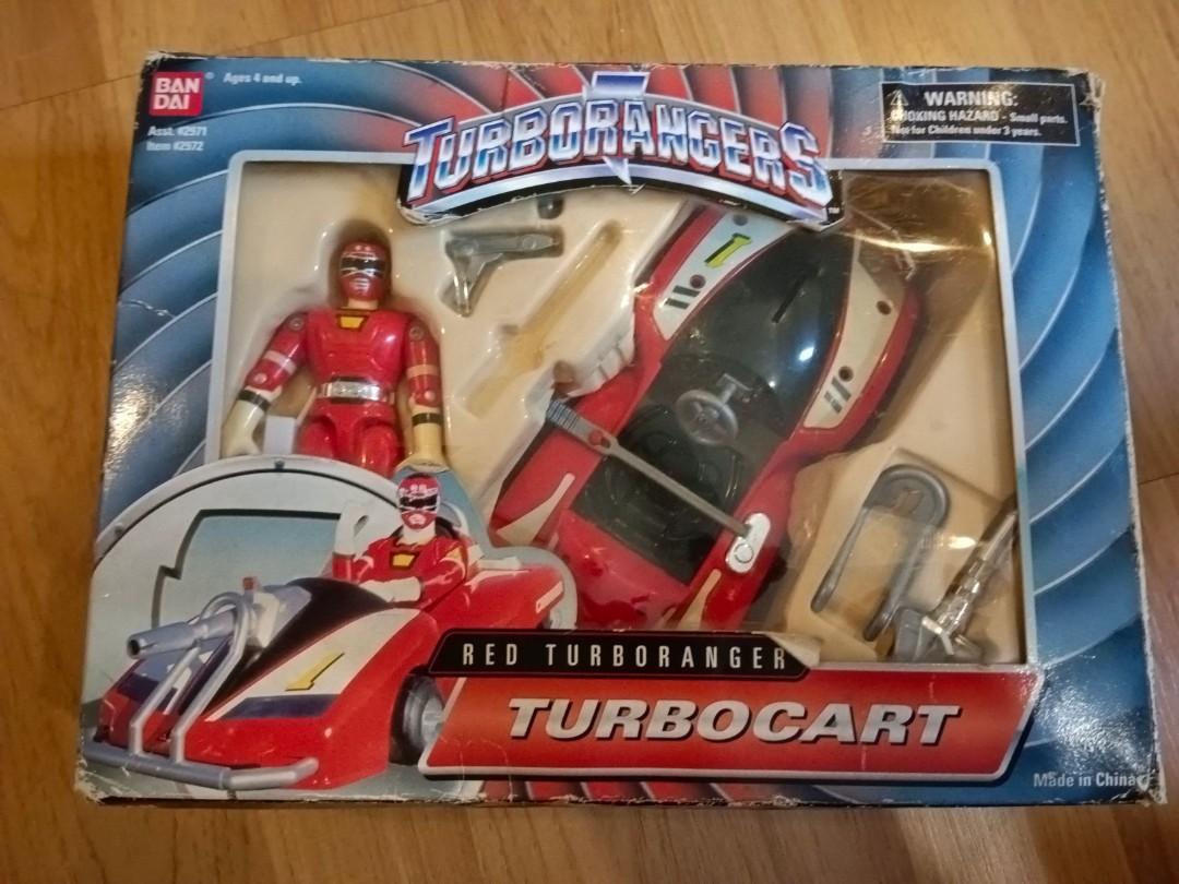 vintage 1997 Bandai Turboranger Red Turbocart with Red Ranger figure ...