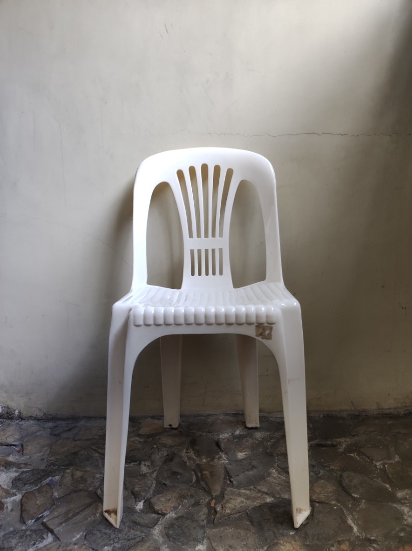 White Mono Block Chair, Furniture & Home Living, Furniture, Chairs on ...