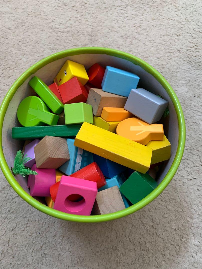 Wooden building sorting blocks, Babies & Kids, Infant Playtime on Carousell