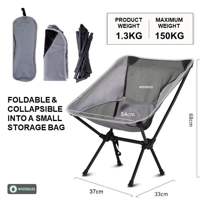 Woodles Outdoor Moonchair 4-in-1 Recliner Foldable Portable Camping ...