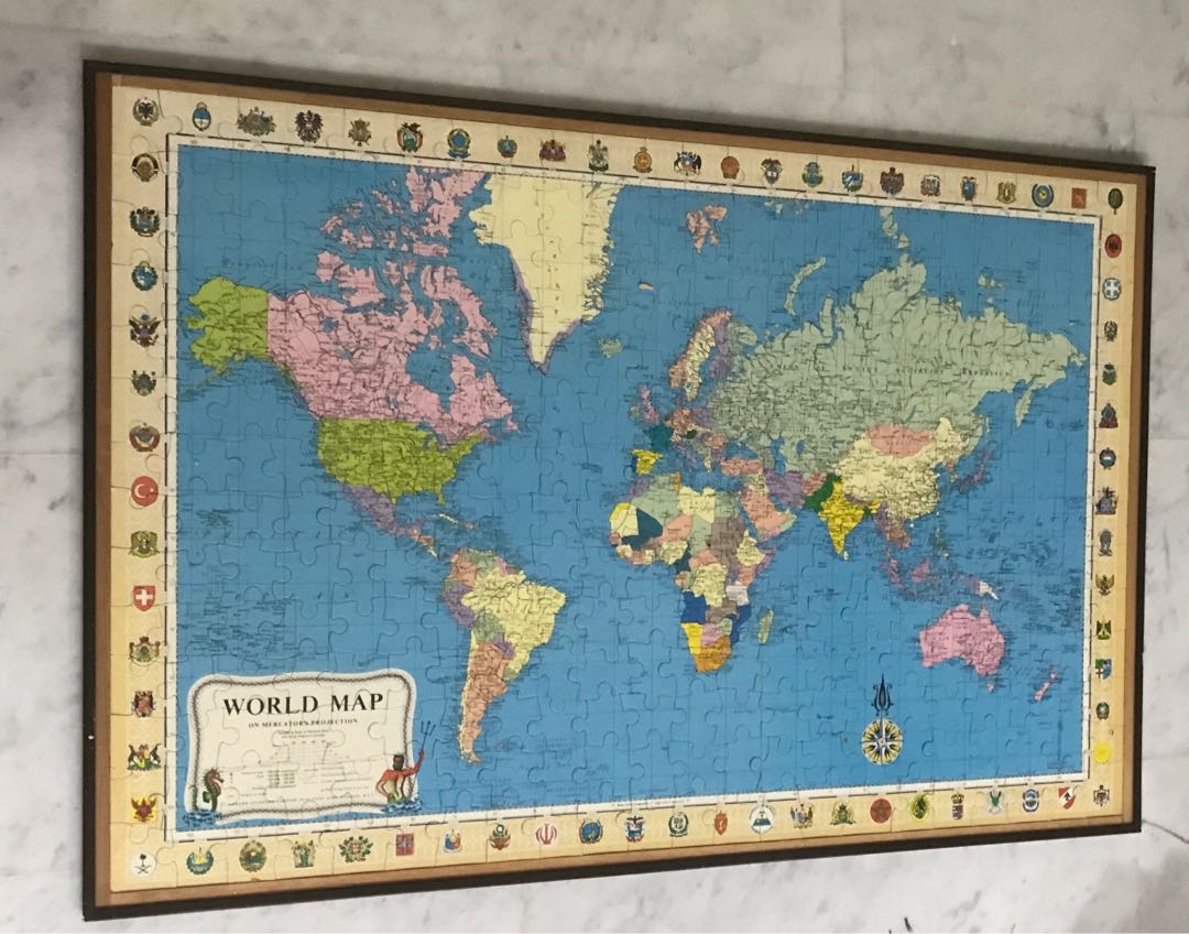 World Map, Furniture & Home Living, Home Decor, Frames & Pictures on ...