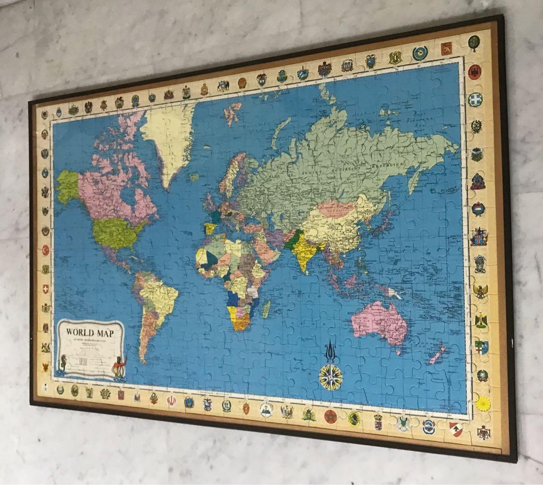 World Map, Furniture & Home Living, Home Decor, Frames & Pictures on ...