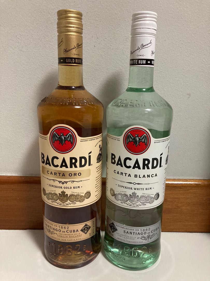 1 Litre Barcadi Superior Rum or Bacardi Carta Oro Superior Gold Rum ...