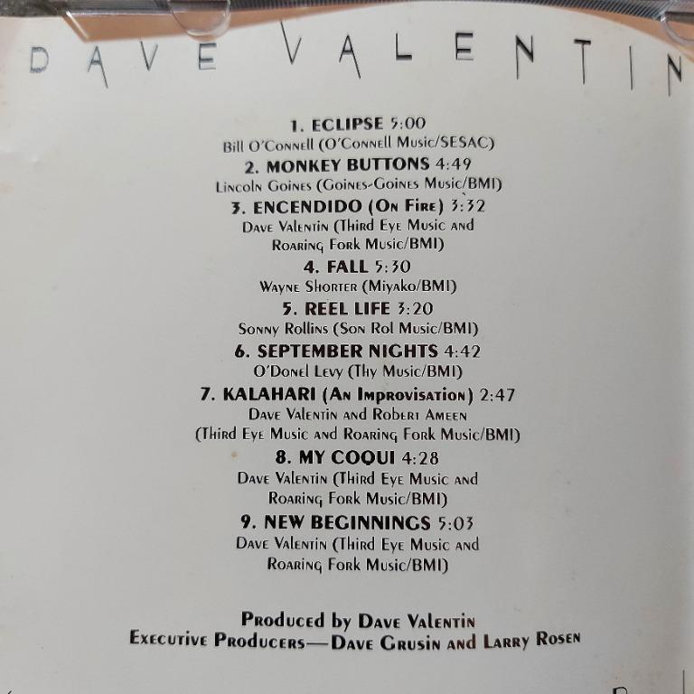 (日本三洋版) grp jaZZ．DAVE VALENTiN (fLute) - kALAHARi 精選 CD (84年 mfg by SANYO jAPAN, 原圧三洋盒), 興趣及遊戲 ...