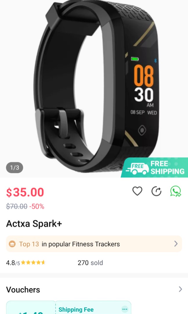 Actxa Spark+, Mobile Phones & Gadgets, Wearables & Smart Watches on Carousell