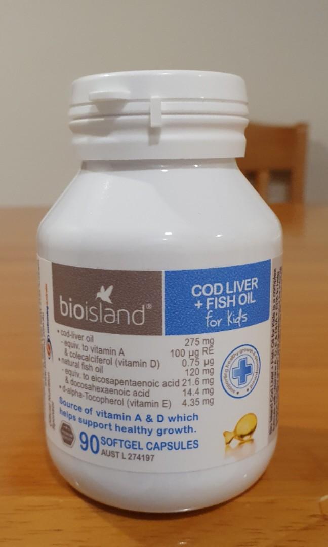 bioisland Cod Liver + Fish Oil for KIDs, Health & Nutrition, Health ...