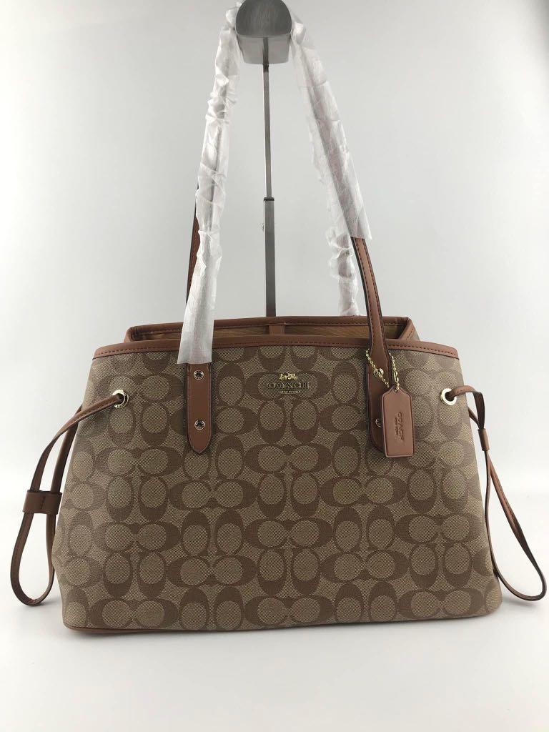 Coach Drawstring Carryall in Signature Canvas, Women's Fashion, Bags ...