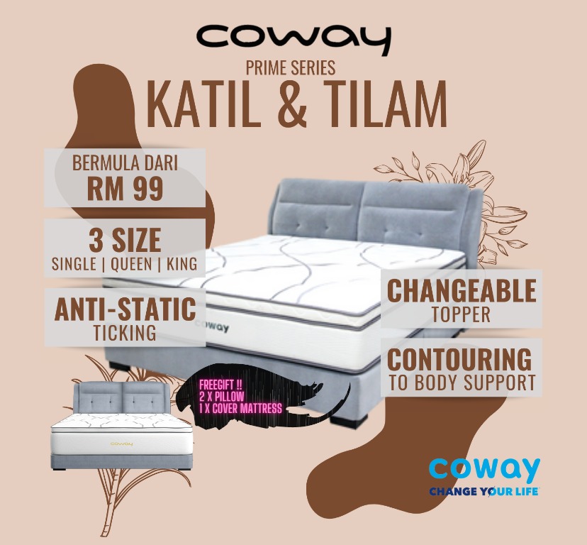 COWAY MATTRESS + BEDFRAME (PRIME SERIES), Furniture & Home Living ...