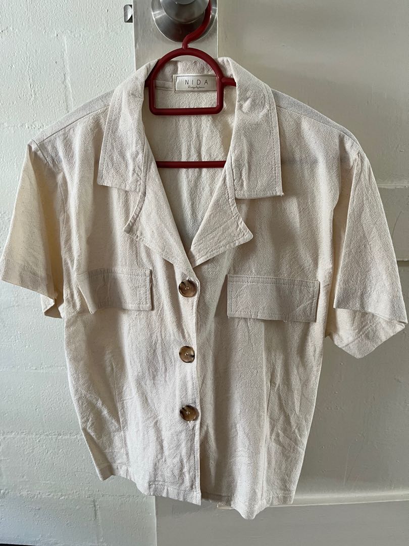 Cream top, Women's Fashion, Tops, Blouses on Carousell