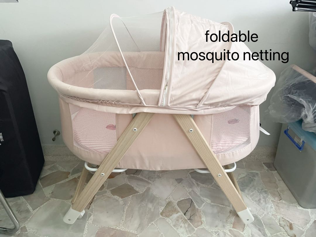 Foldable portable rocking bassinet cot crib prevent infant reflux baby ...