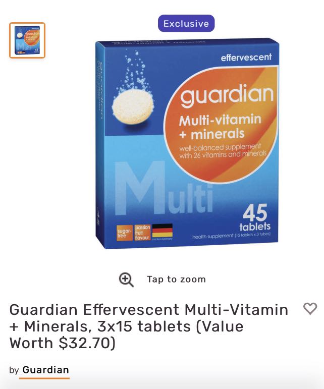 guardian multi-vitamins, Health & Nutrition, Health Supplements ...