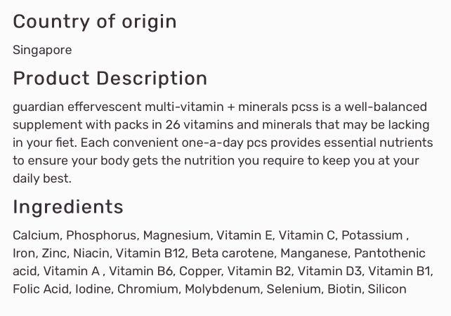 guardian multi-vitamins, Health & Nutrition, Health Supplements ...