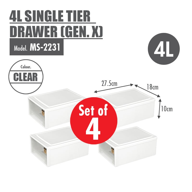 HOUZE 4L Storage Box (Set of 4), Furniture & Home Living, Home ...
