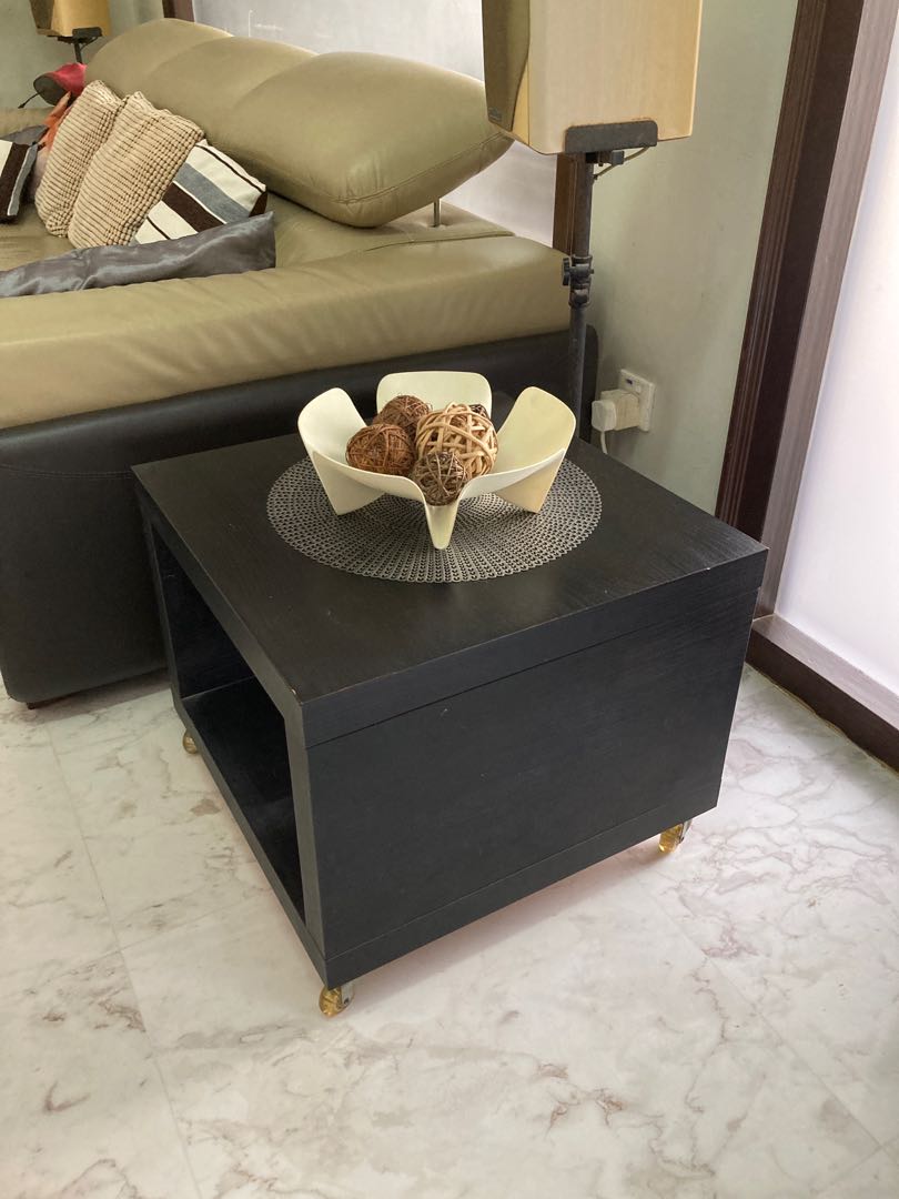 IKEA side table with rollers, Furniture & Home Living, Furniture ...