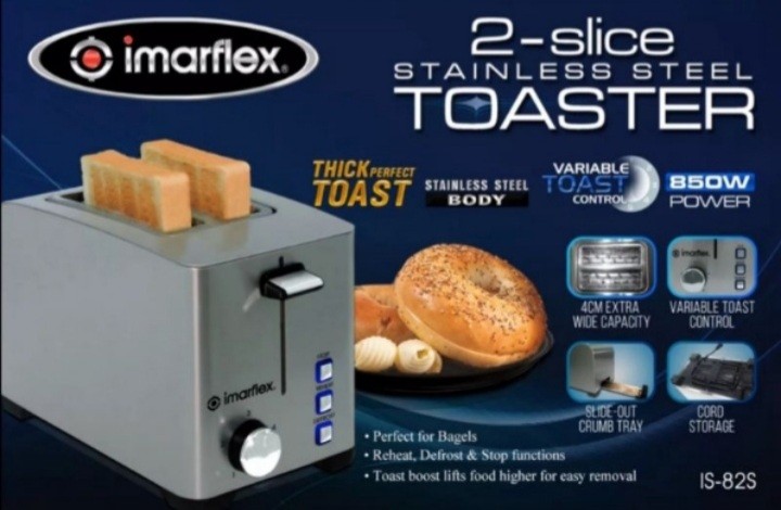 Imarflex 2-Slice Stainless Steel Toaster, TV & Home Appliances, Kitchen ...